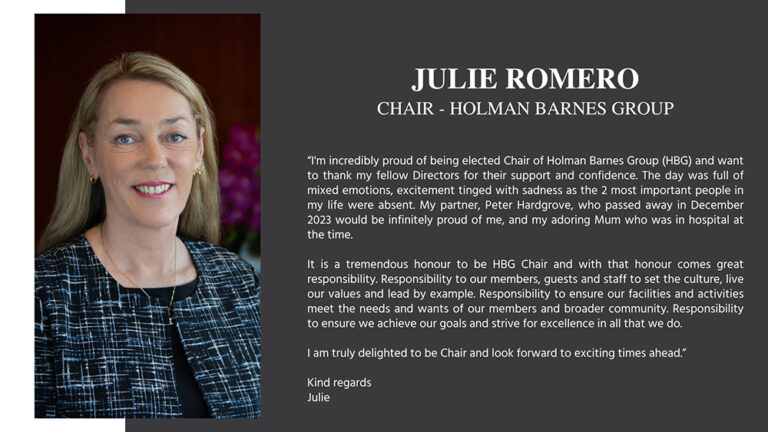 Appointment of Julie Romero as Chair of Holman Barnes Group - Holman ...